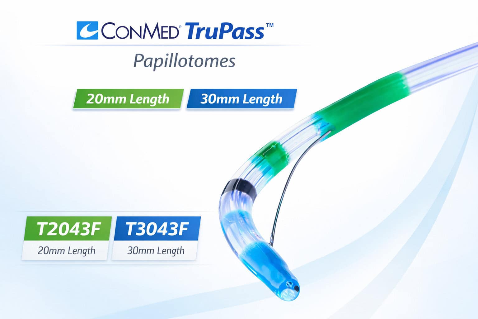 ConMed TruPass Papillotomes — 20mm & 30mm Working Lengths